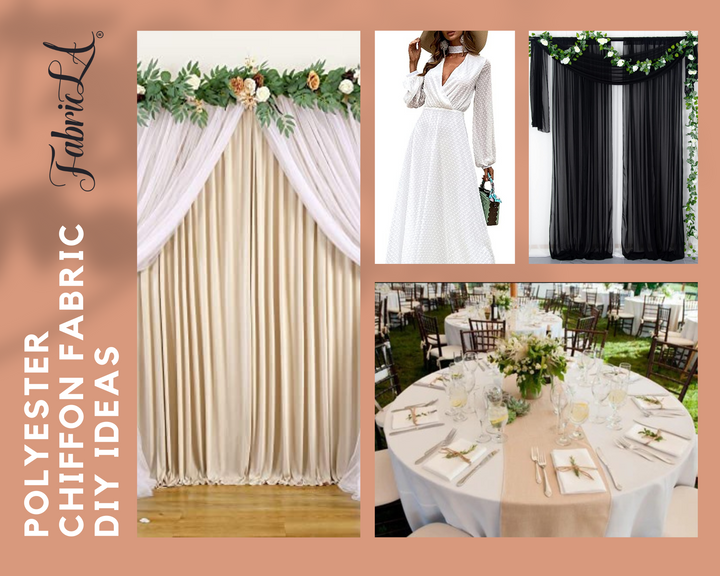 Ivory Chiffon Fabric by the Yard | Soft Polyester – FabricLA – FabricLA.com